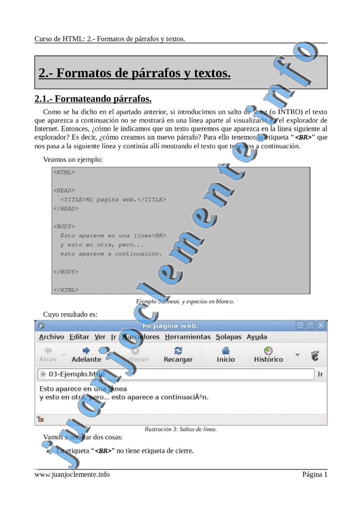 Curso Básico de HTML (2): Formatos de párrafos y textos. – Blog de ...