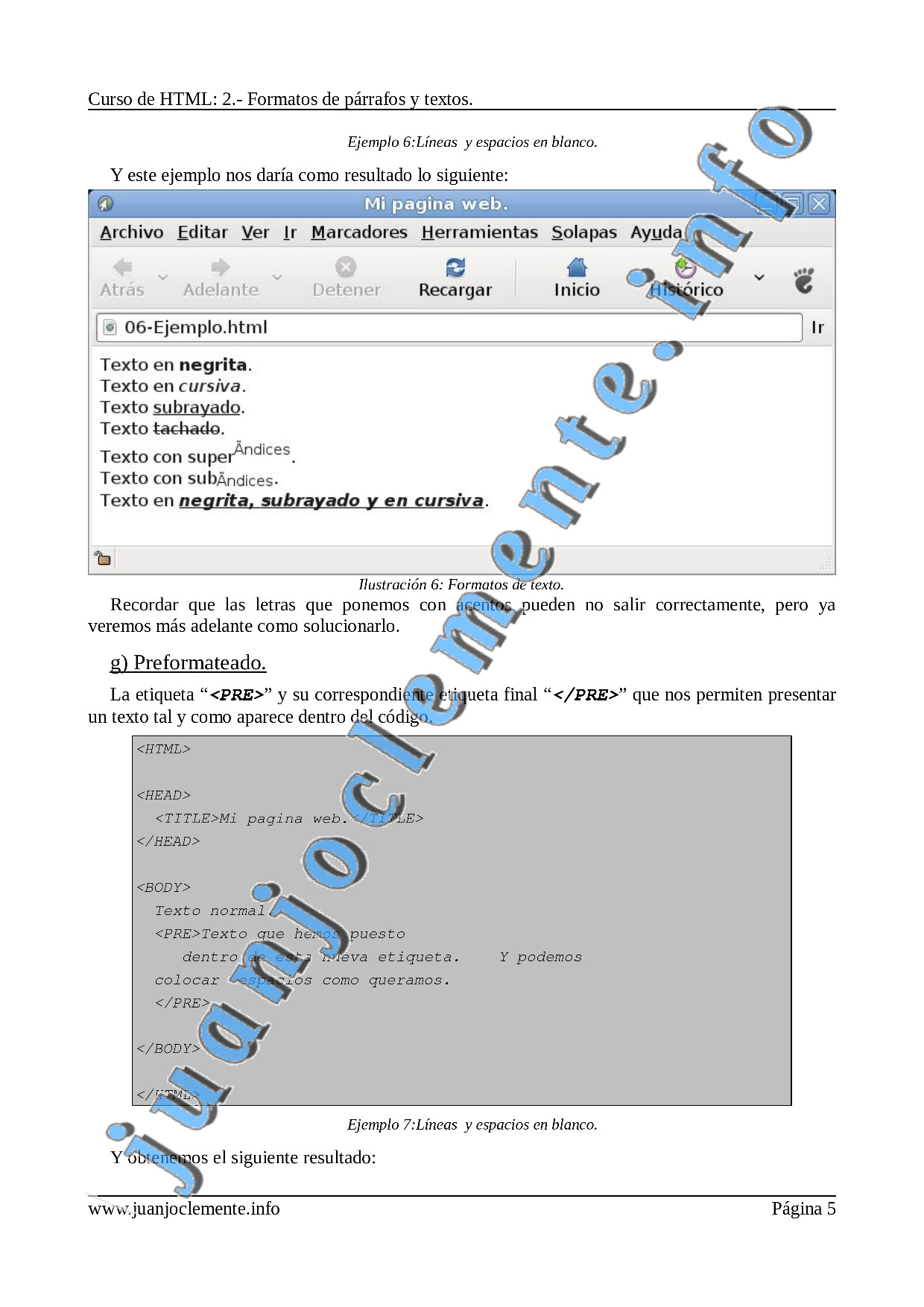 Curso Básico de HTML (2): Formatos de párrafos y textos. – Blog de ...