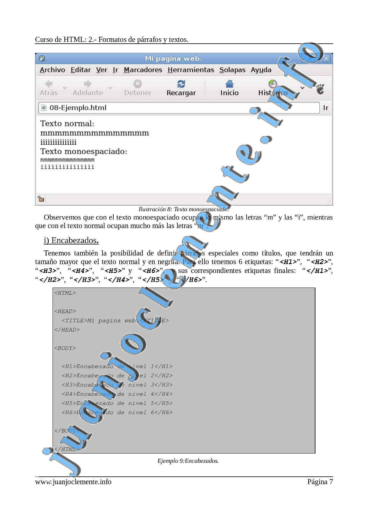 Curso Básico de HTML (2): Formatos de párrafos y textos. – Blog de ...