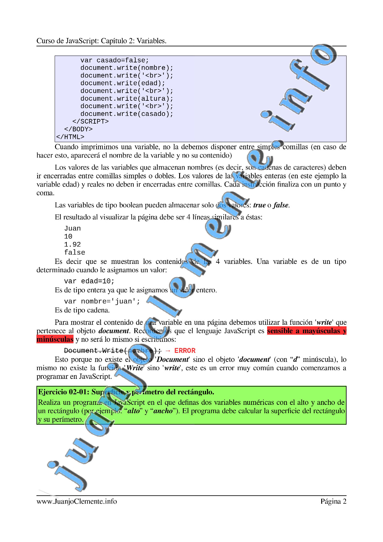 Curso básico de Javascript (2): Variables. – Blog de Juanjo Clemente