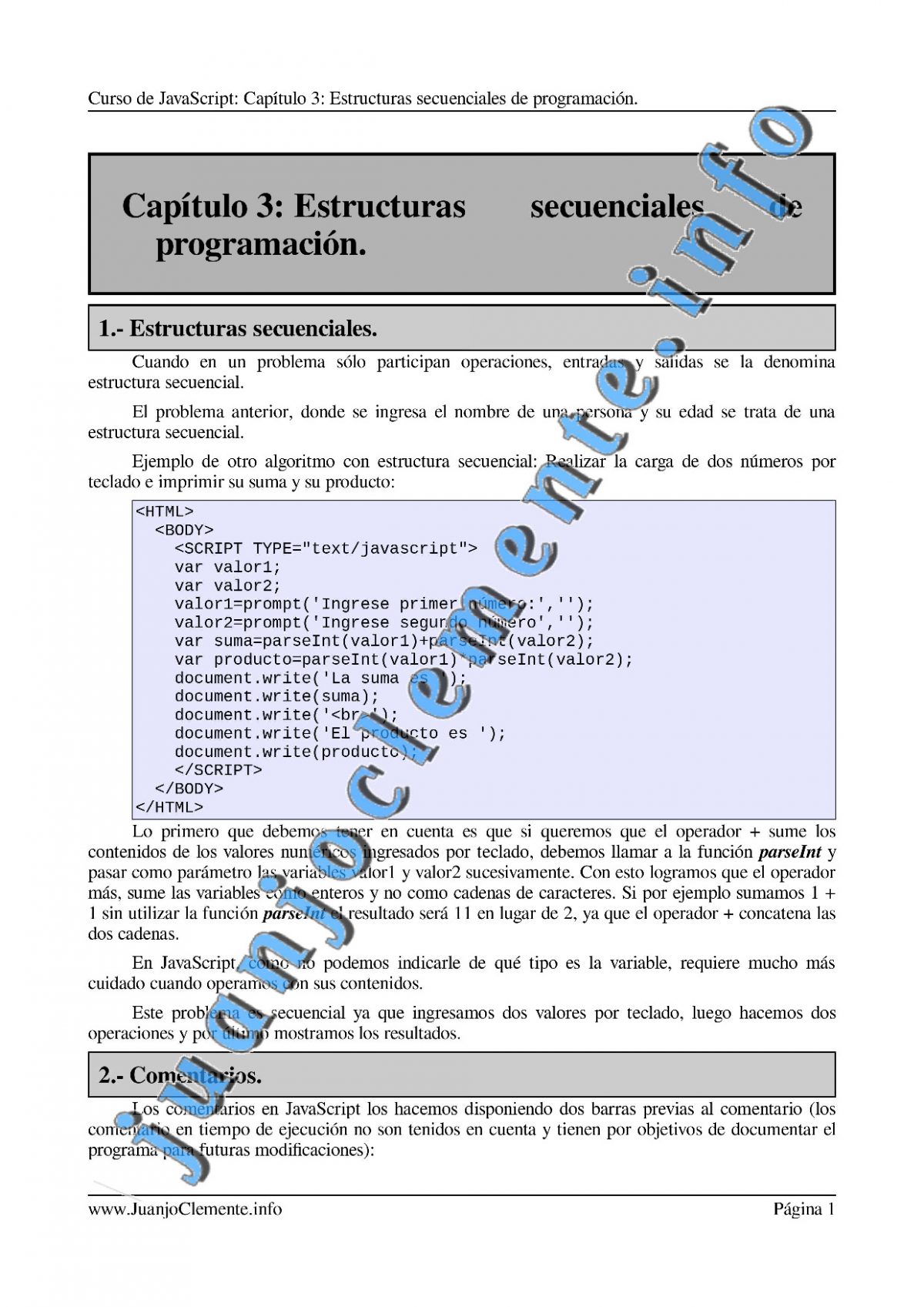 Curso básico de Javascript (3): Estructuras secuenciales de ...