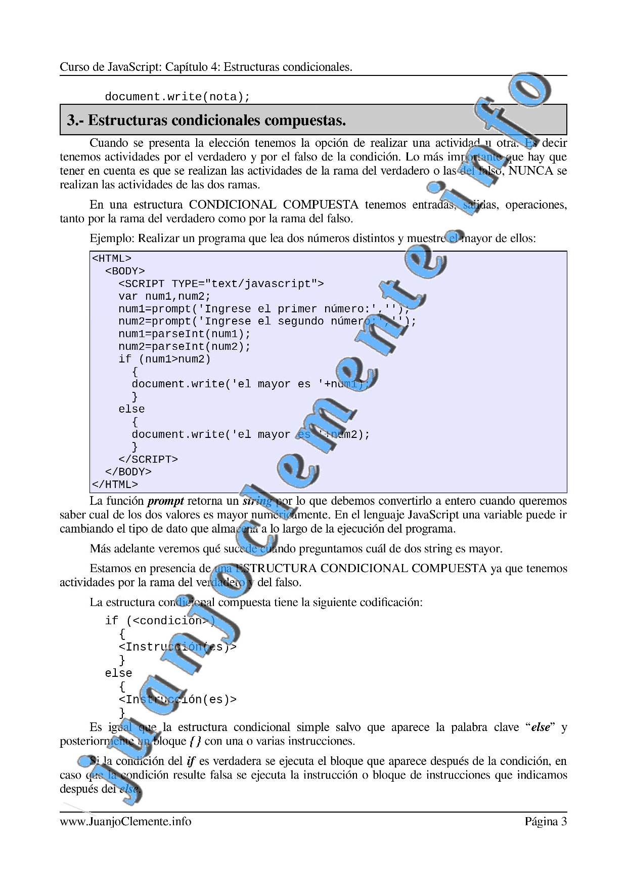 Curso básico de Javascript (4): Estructuras condicionales. – Blog de ...