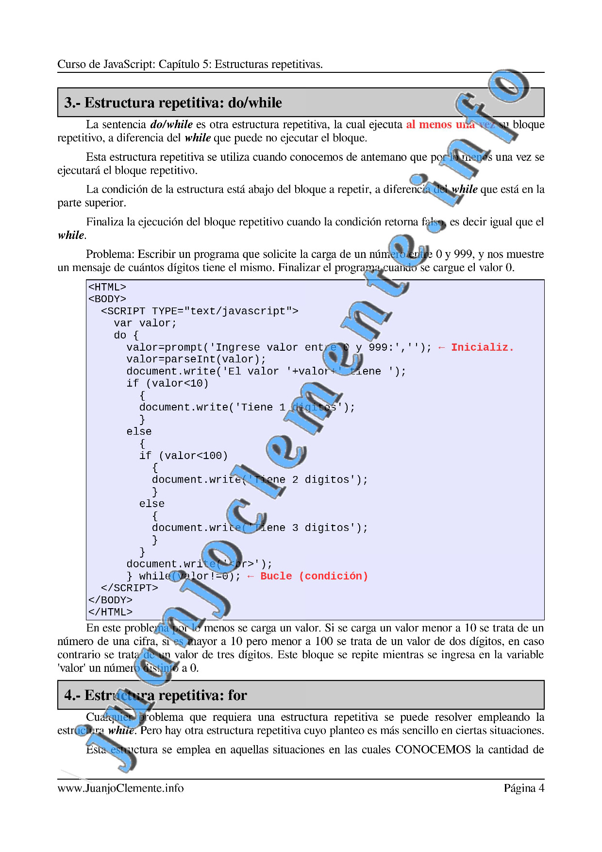 Curso básico de Javascript (5): Estructuras repetitivas. – Blog de ...