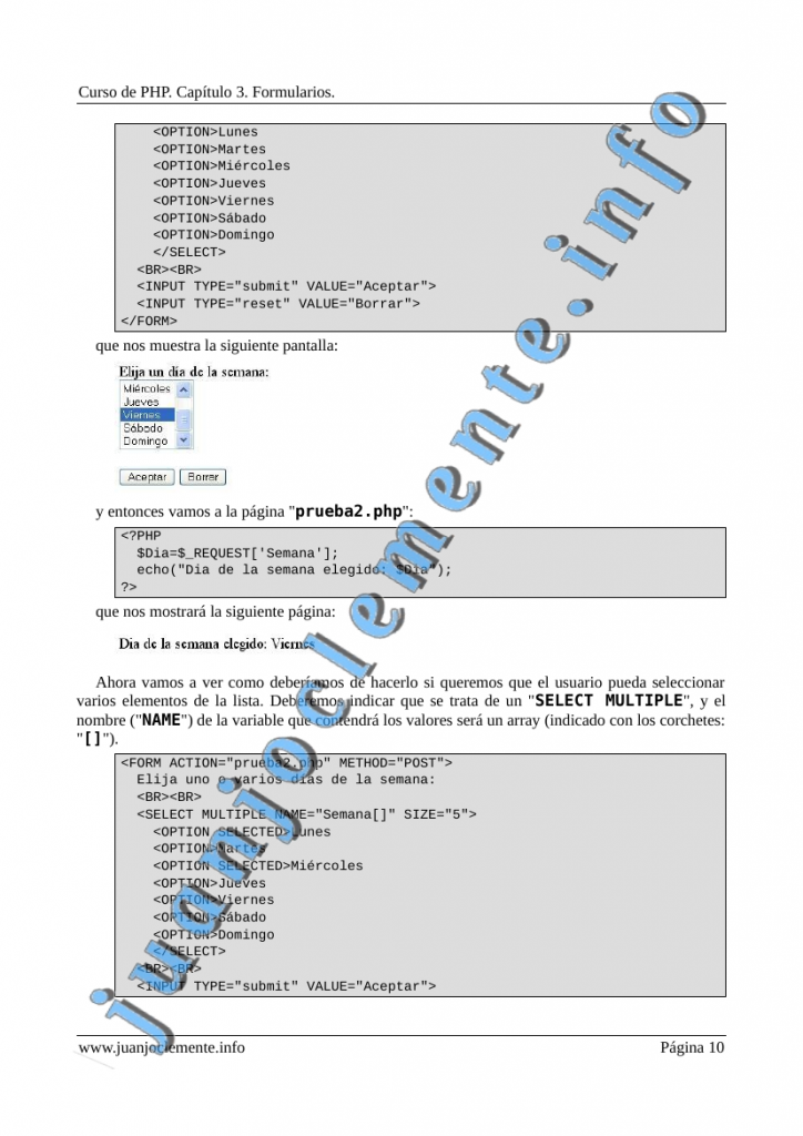 Curso de PHP (3): Formularios. – Blog de Juanjo Clemente